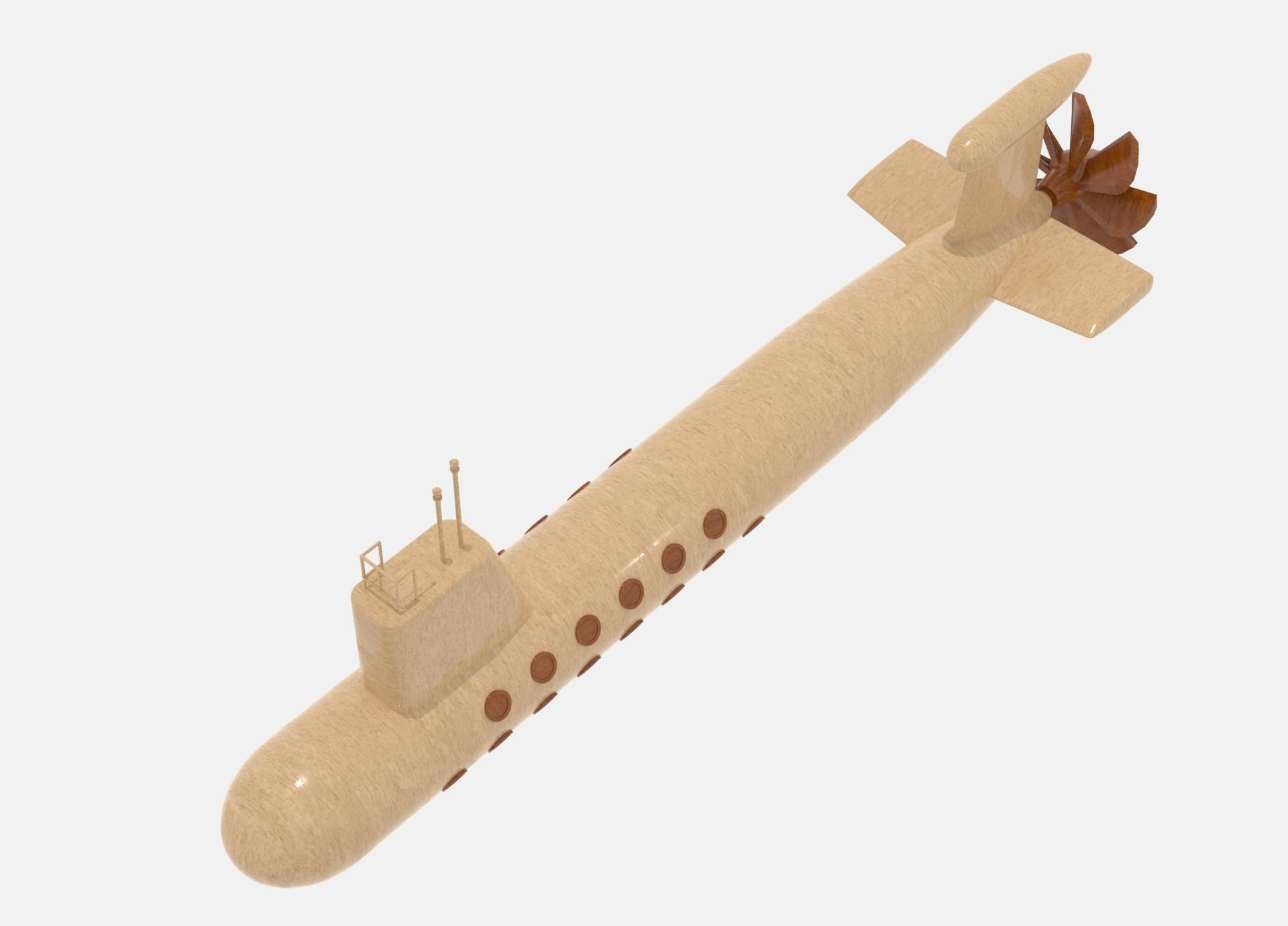 3D model Wooden Submarine VR / AR / low-poly | CGTrader