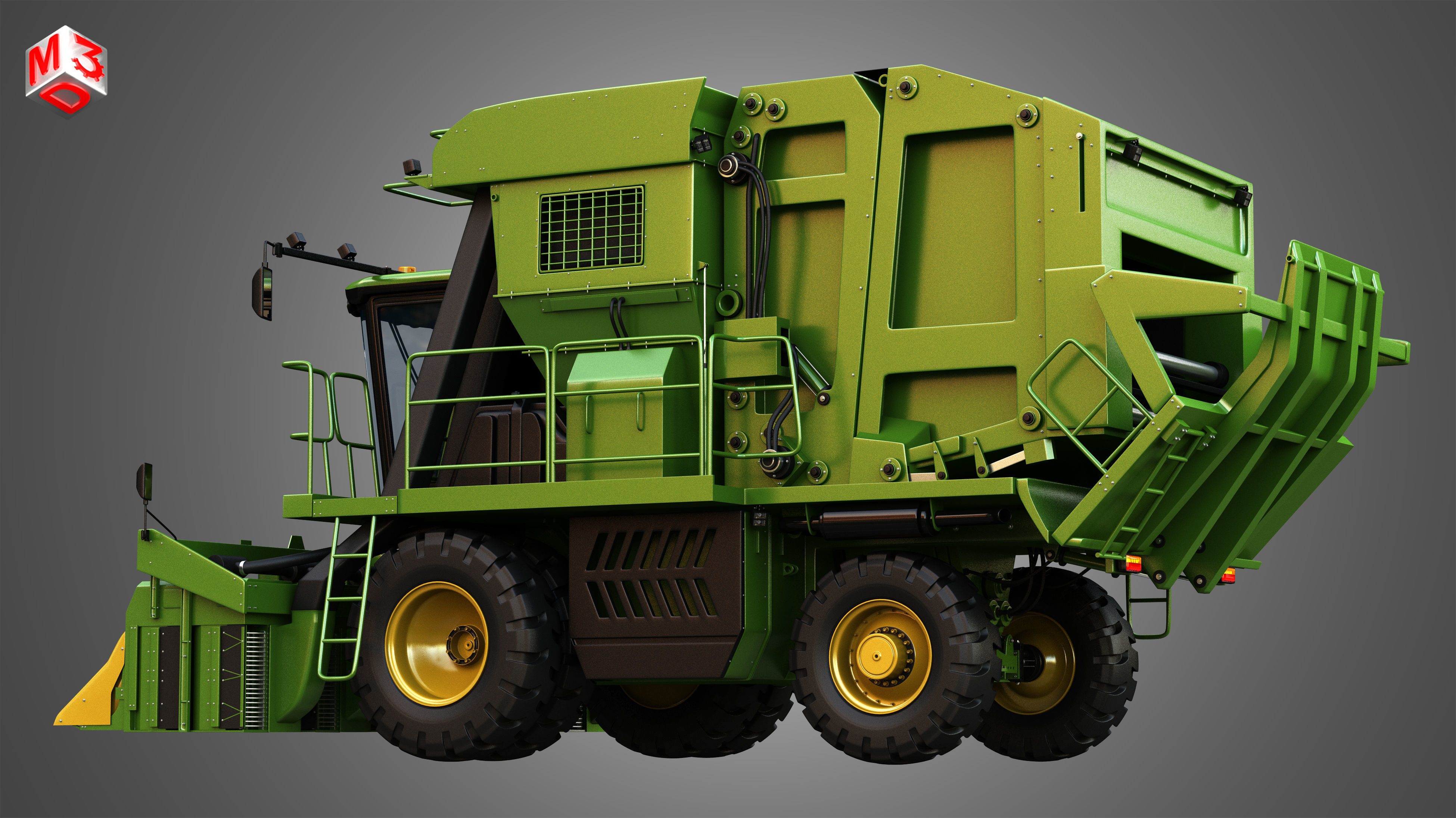 JD - 7760 Combine Harvester - Cotton Picker 3D model | CGTrader