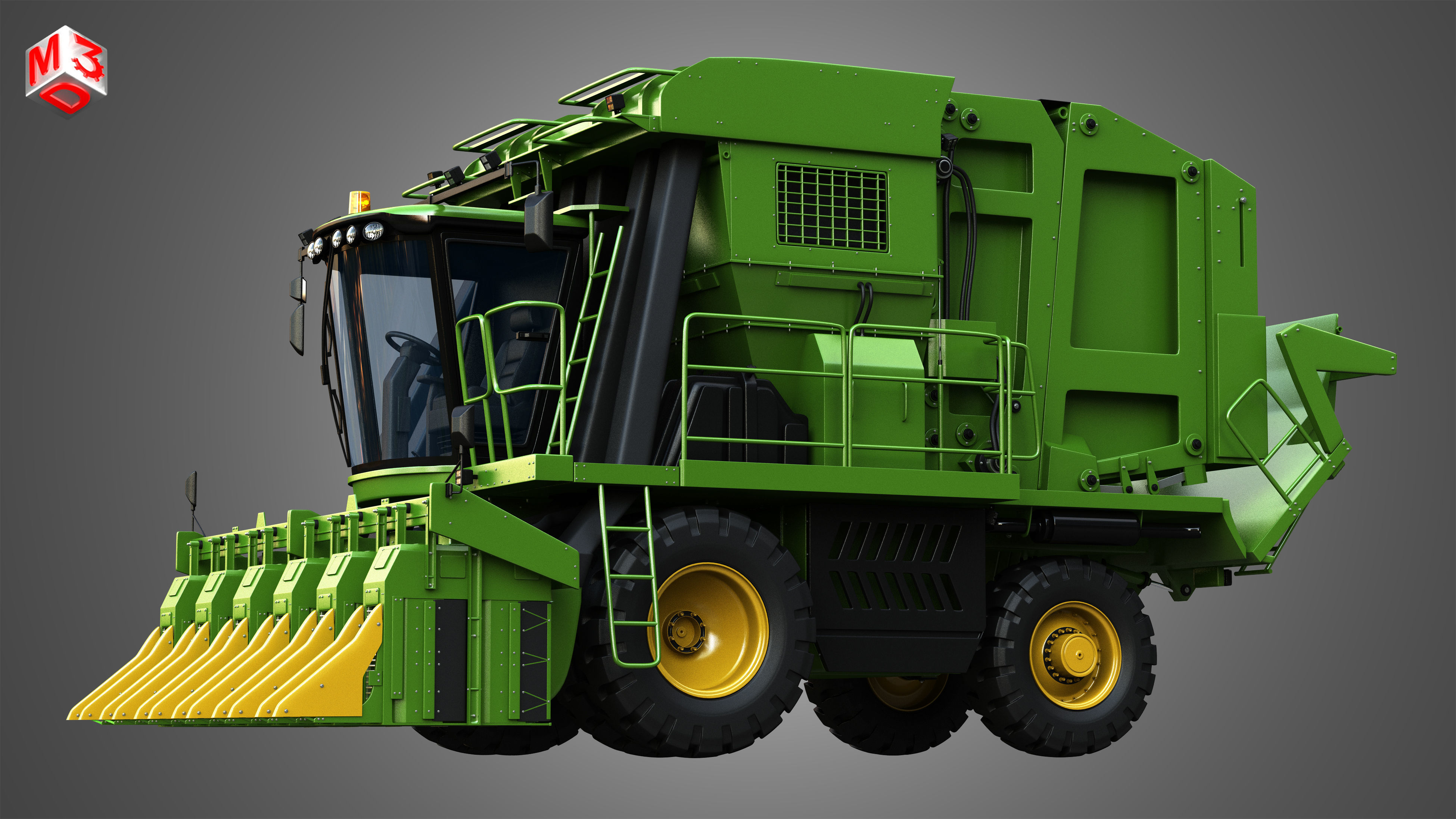 JD - 7760 Combine Harvester - Cotton Picker 3D model | CGTrader
