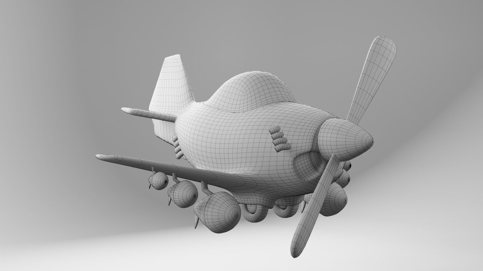 Code 1543 Custom Cartoon Plane 3D model | CGTrader