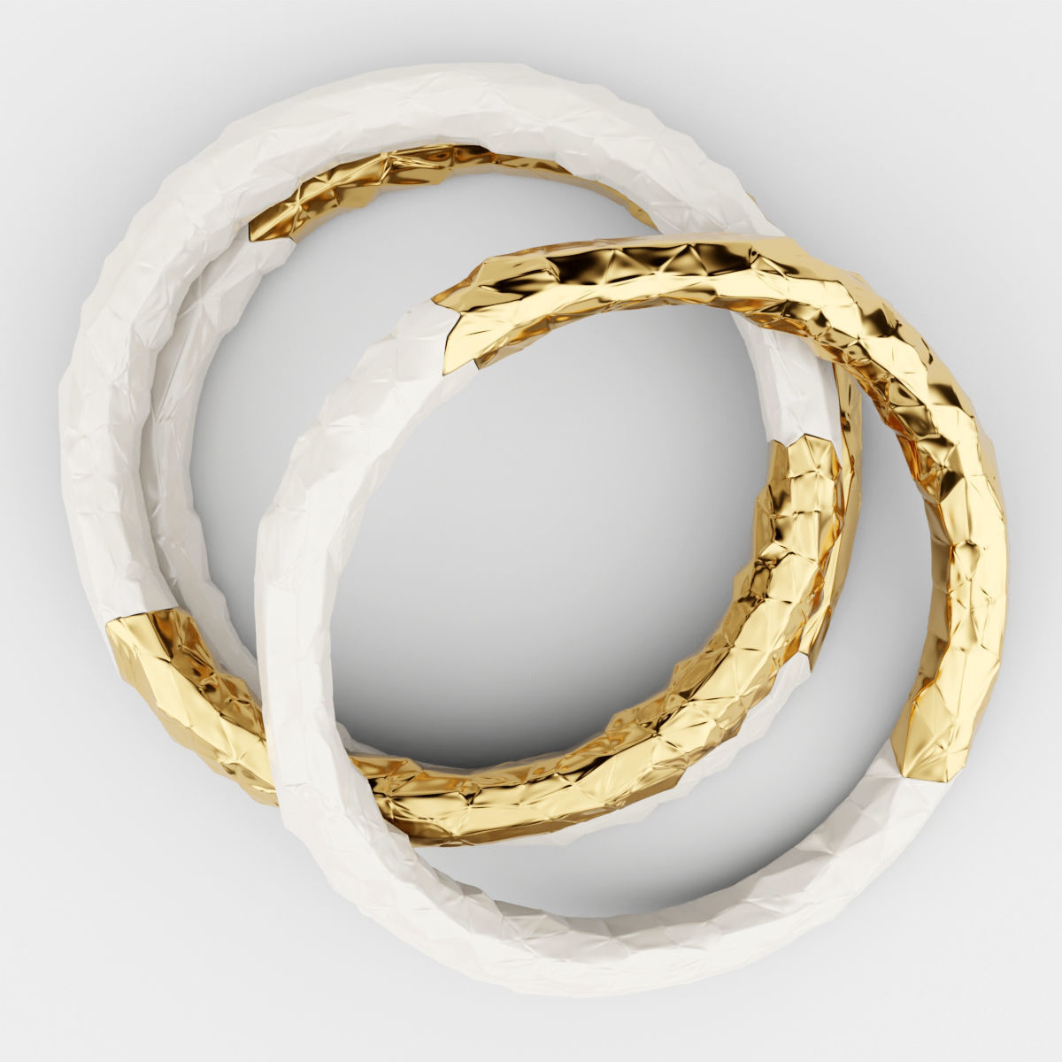 Enamel and Gold Plated Bangle 3D model | CGTrader
