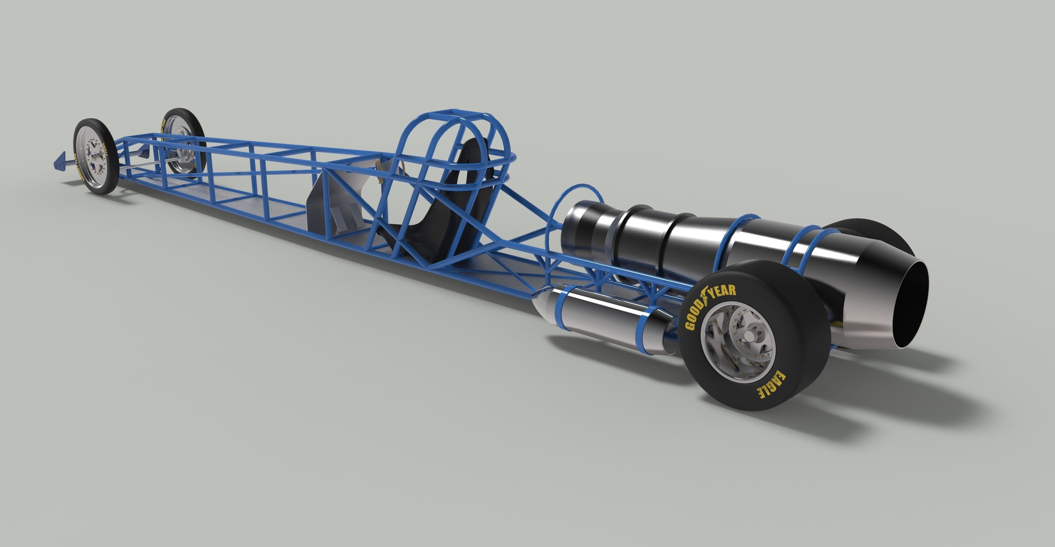 Jet dragster 3D model | CGTrader