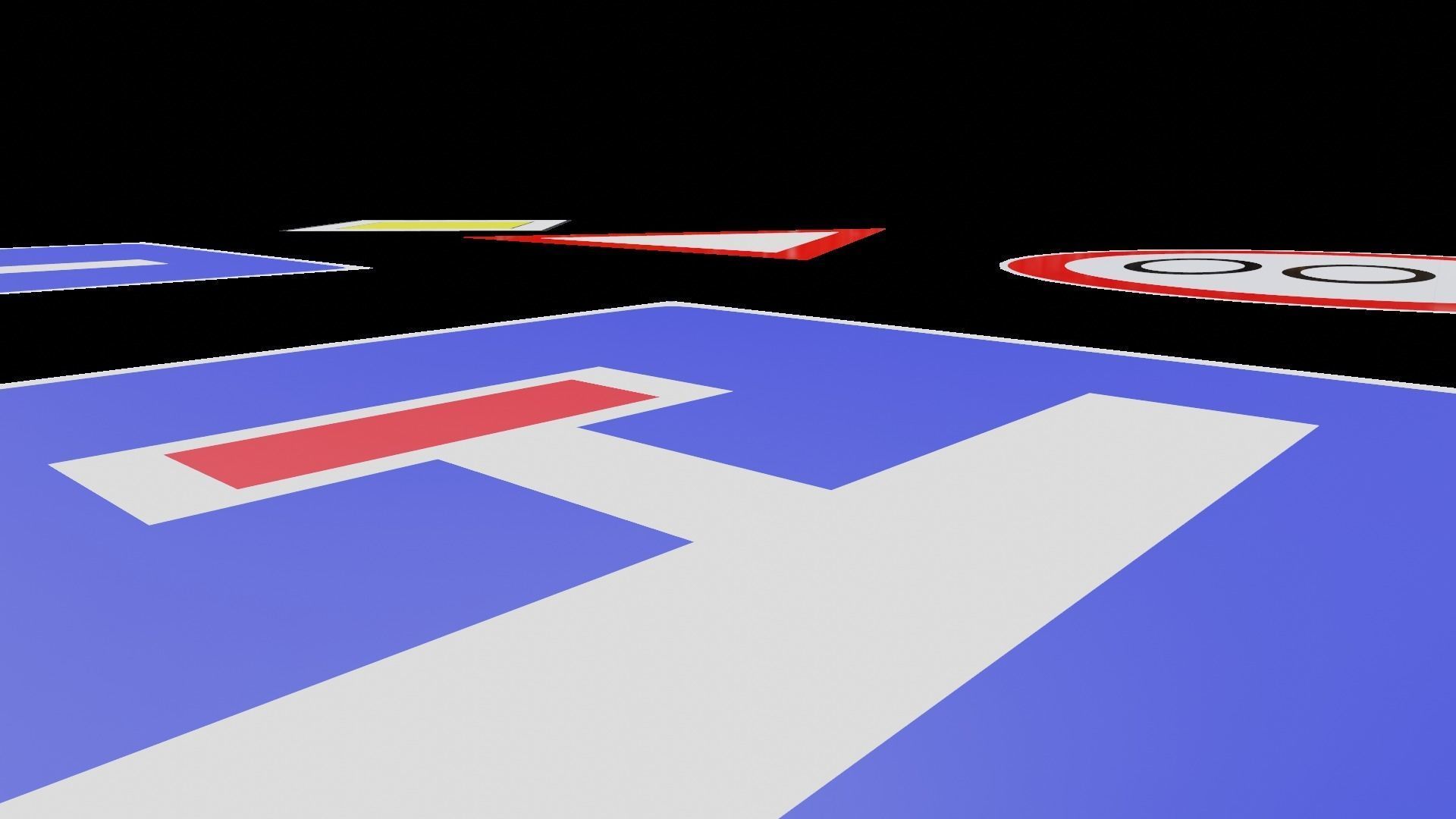 Traffic road signs - used NODES func only free VR / AR / low-poly 3D ...