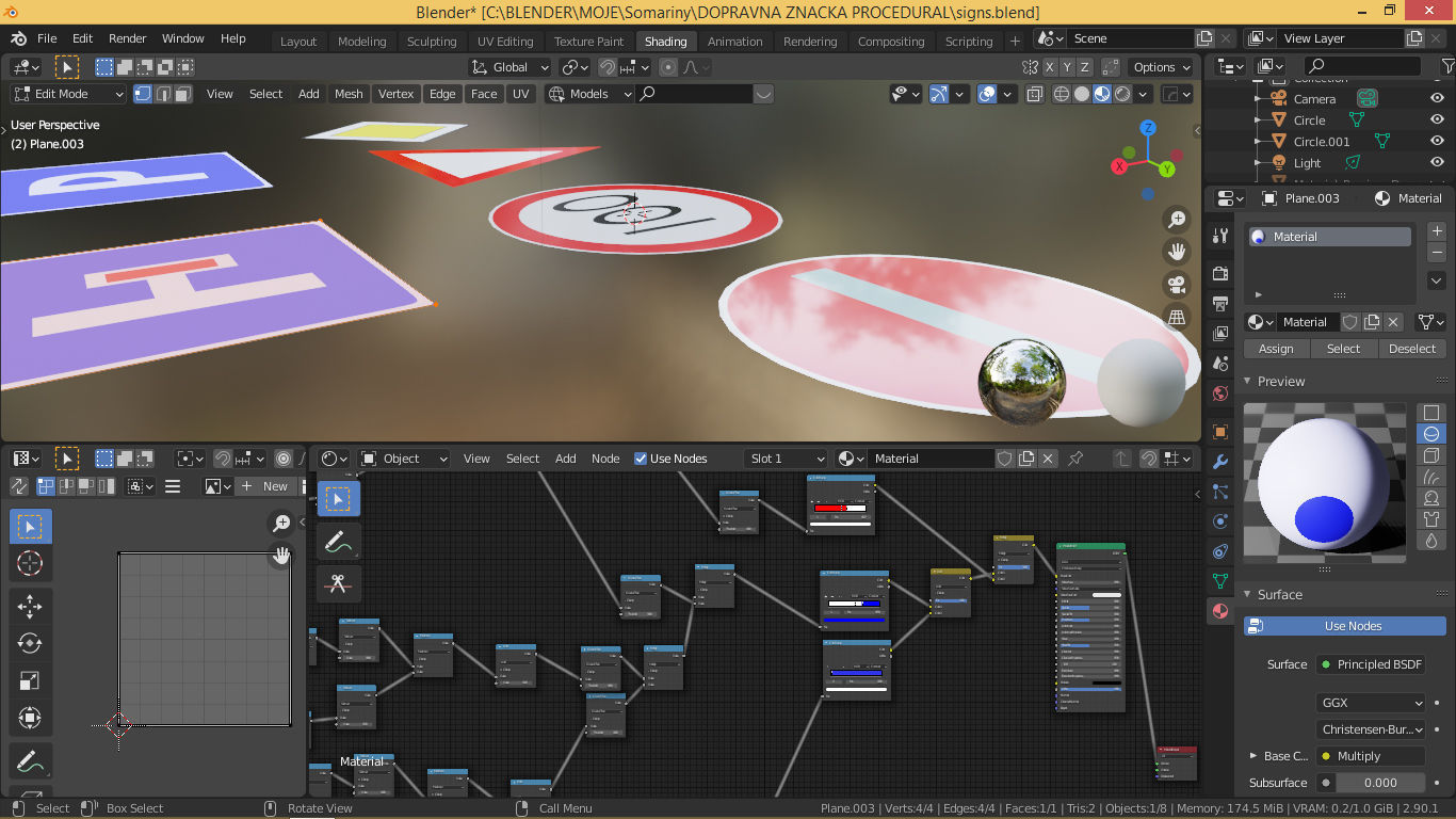 Traffic road signs - used NODES func only free VR / AR / low-poly 3D ...