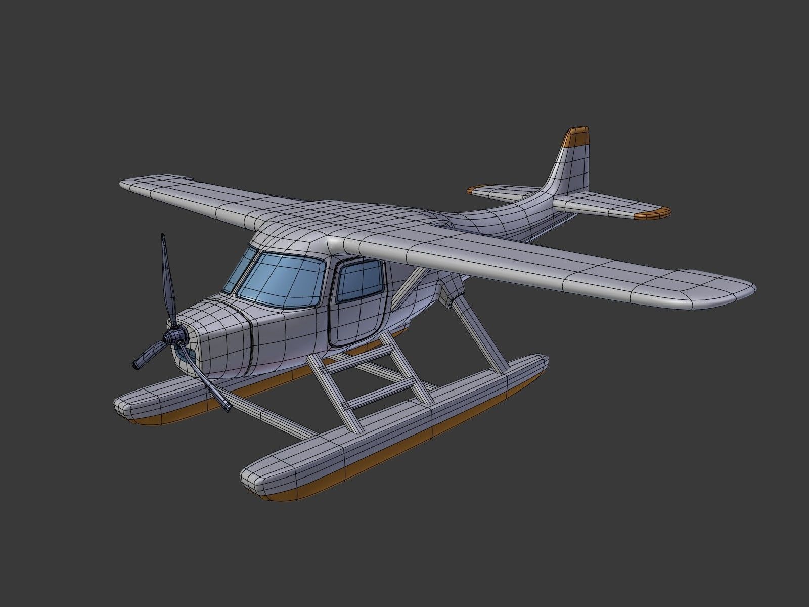 3D model Cartoon Sea Plane - Seaplane VR / AR / low-poly | CGTrader