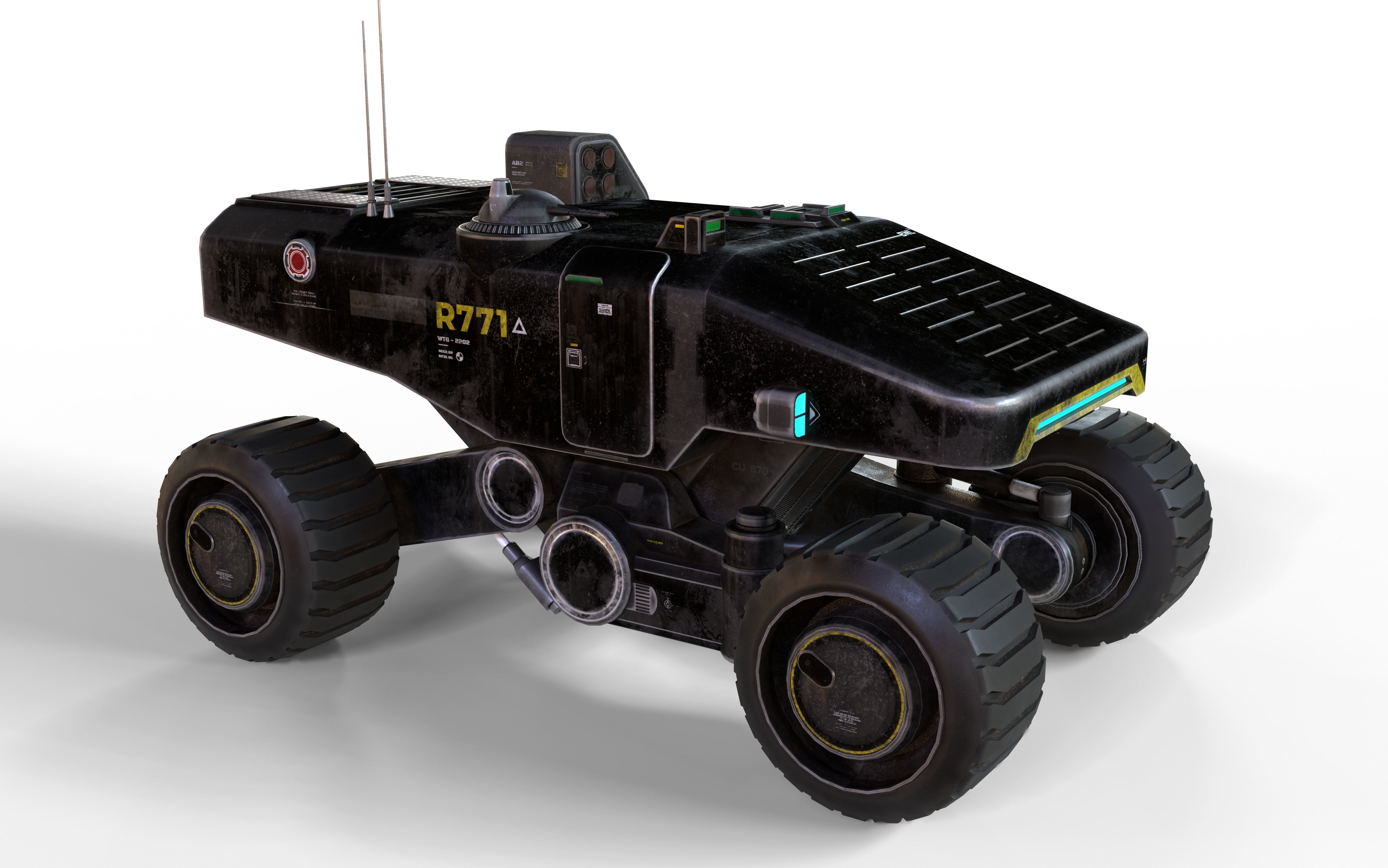 3D model Mars Rover Black Transporter Source Files Attached 8K Textures ...