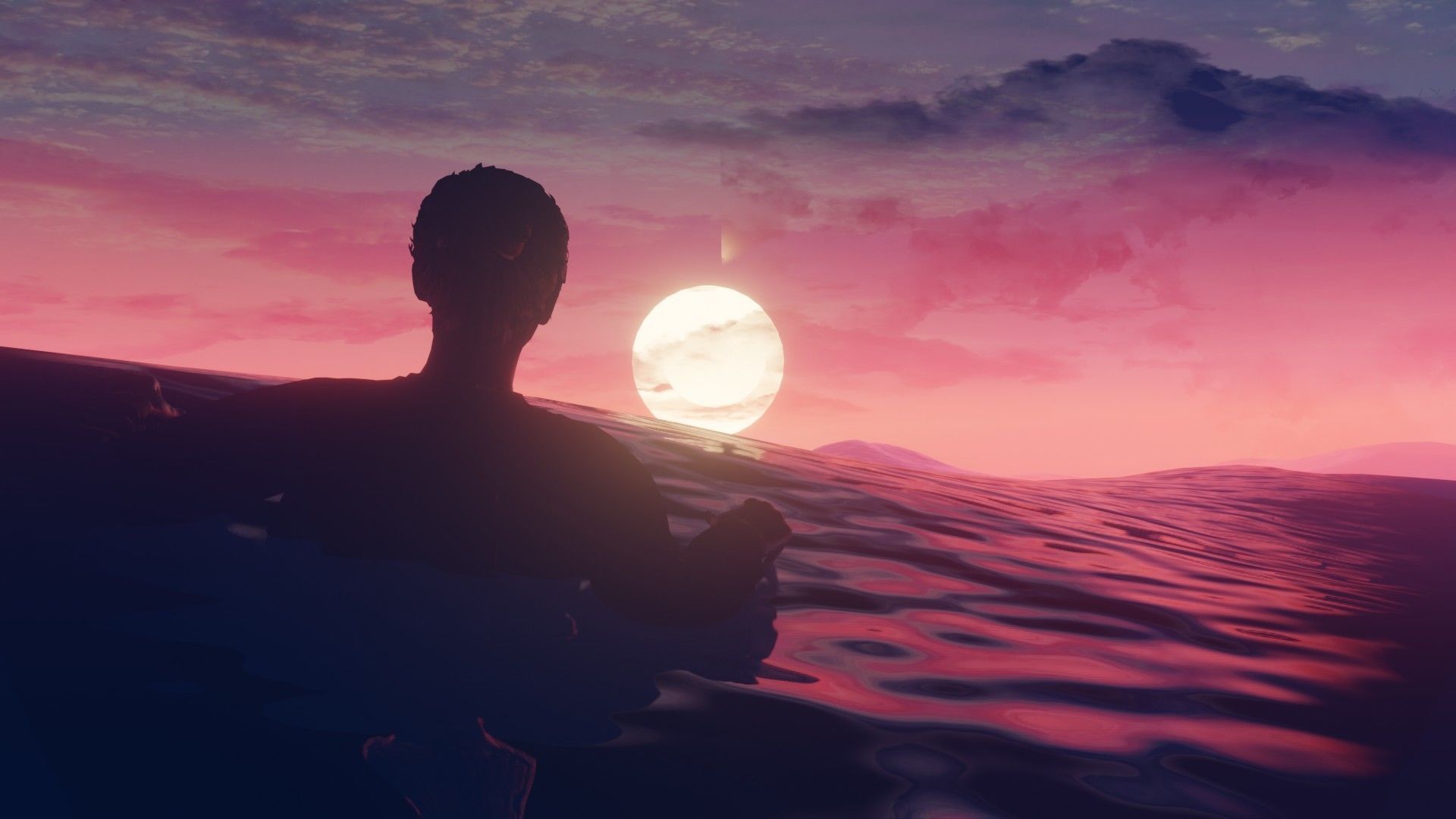 epic animated sunset scene blender project 3D model animated rigged ...