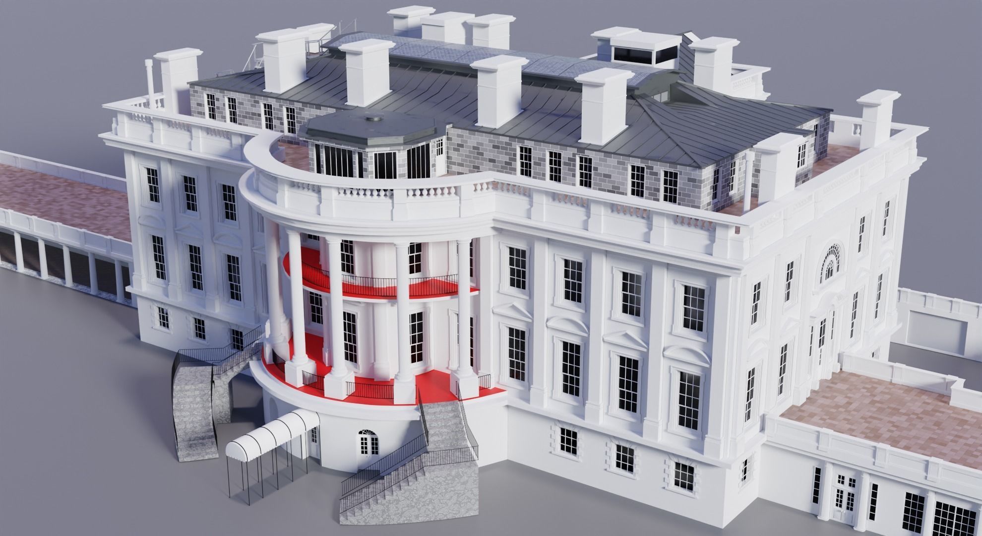 White House 3D Model and extras 3D model | CGTrader