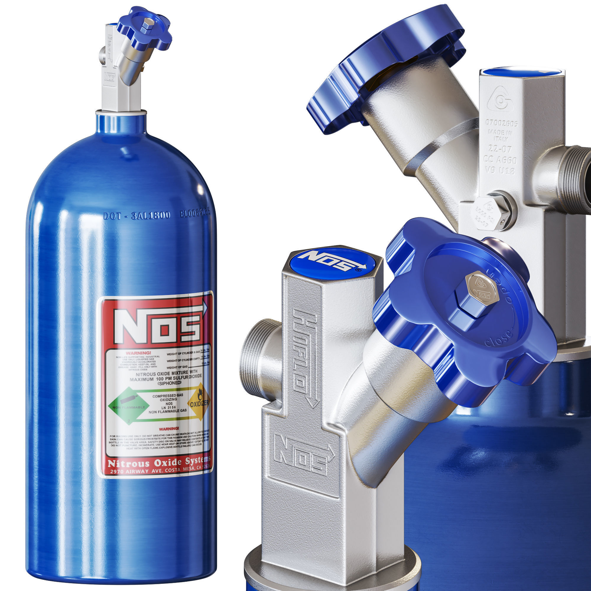 NOS - Nitrous oxide system 3D model | CGTrader