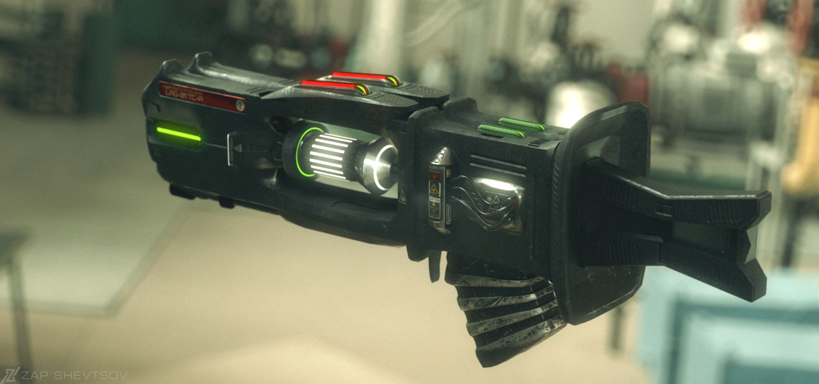 3D model Sci-fi cyberpunk heavy laser rifle VR / AR / low-poly | CGTrader