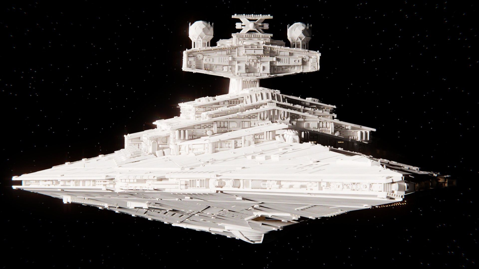 Imperial I-Class Star Destroyer 3D model rigged | CGTrader
