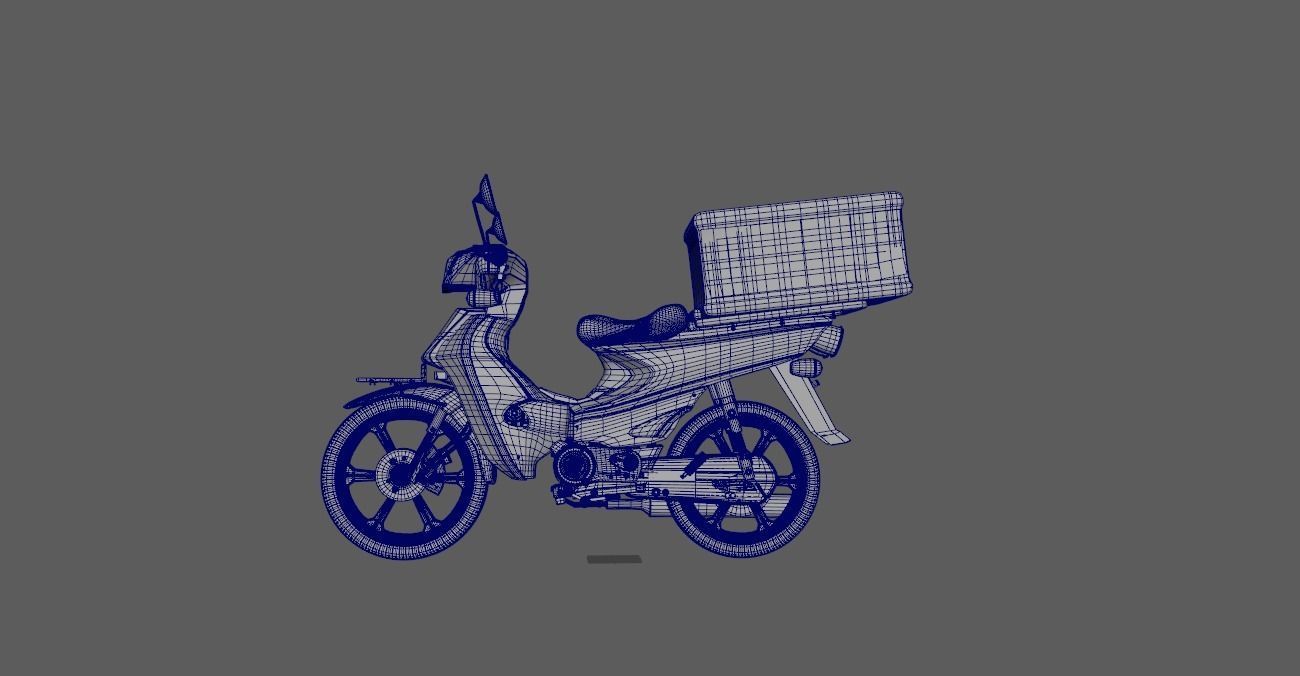 Motorcycle Daelim CITI 100 3D model animated rigged | CGTrader
