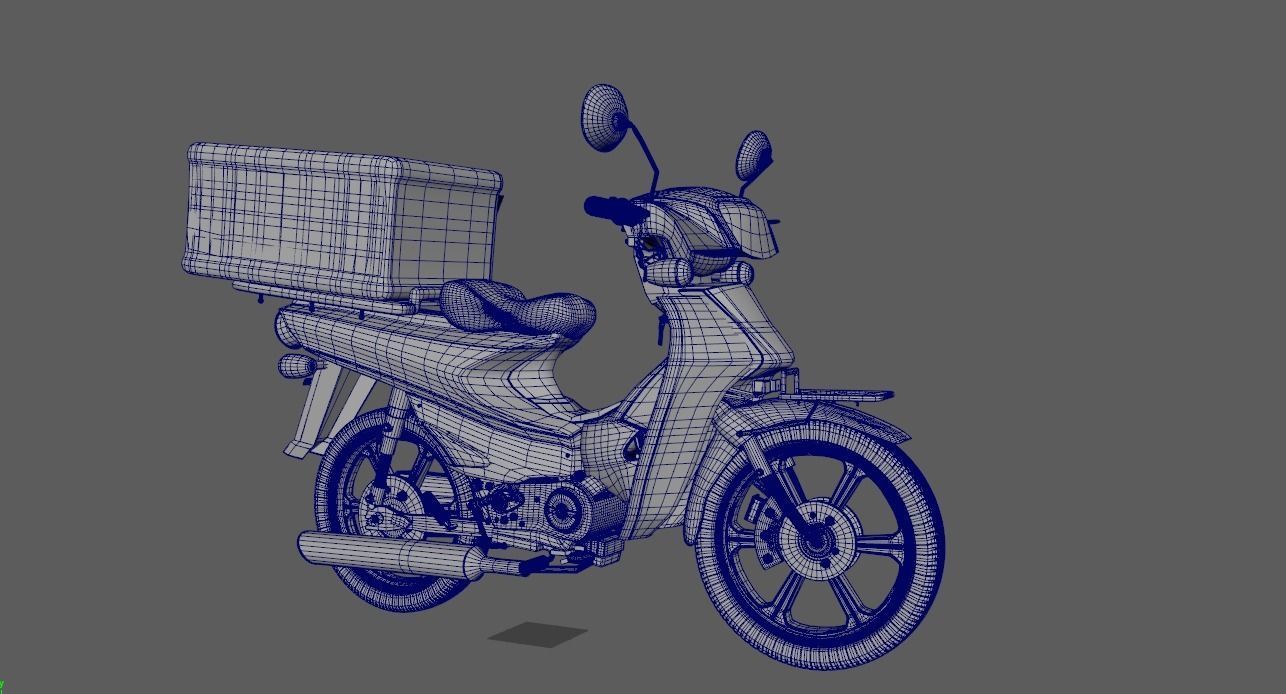Motorcycle Daelim CITI 100 3D model animated rigged | CGTrader