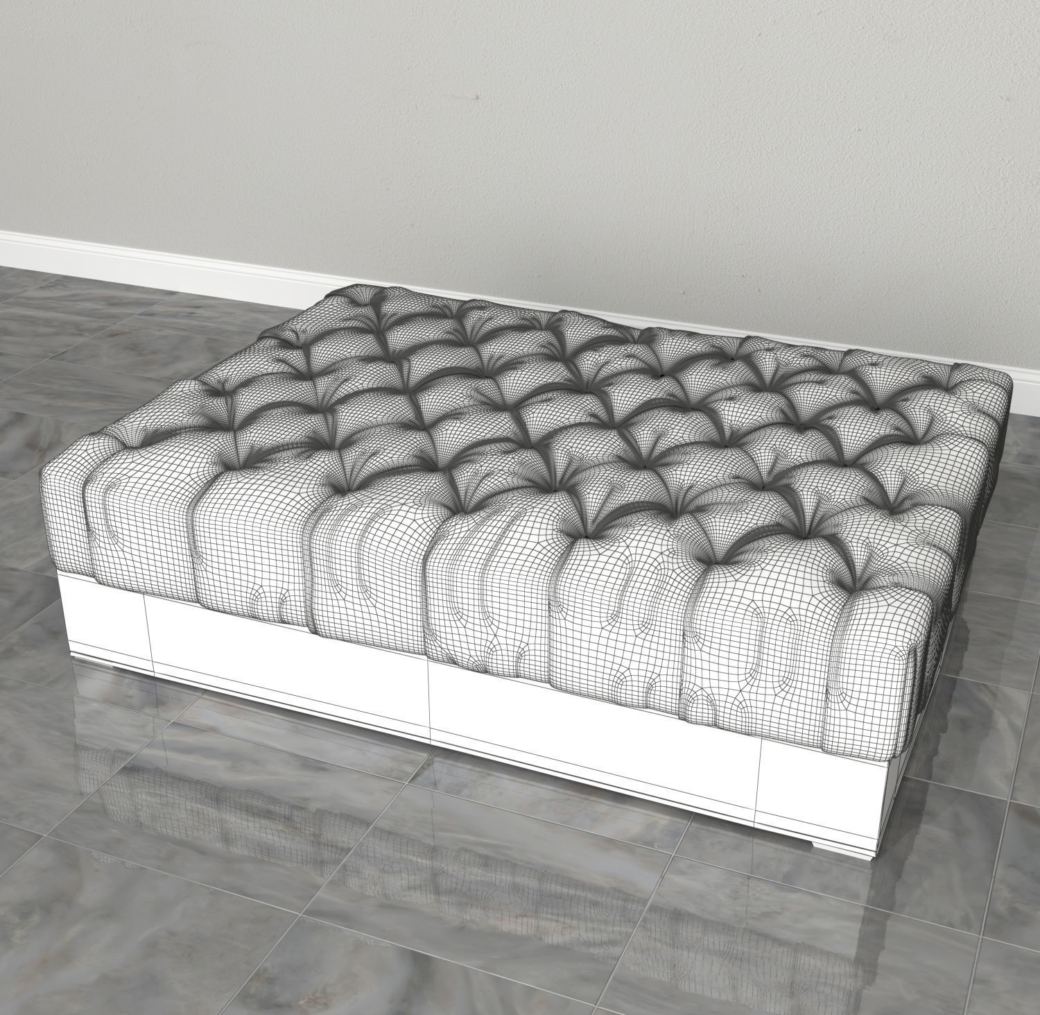 Tufted Ottoman 3D model | CGTrader