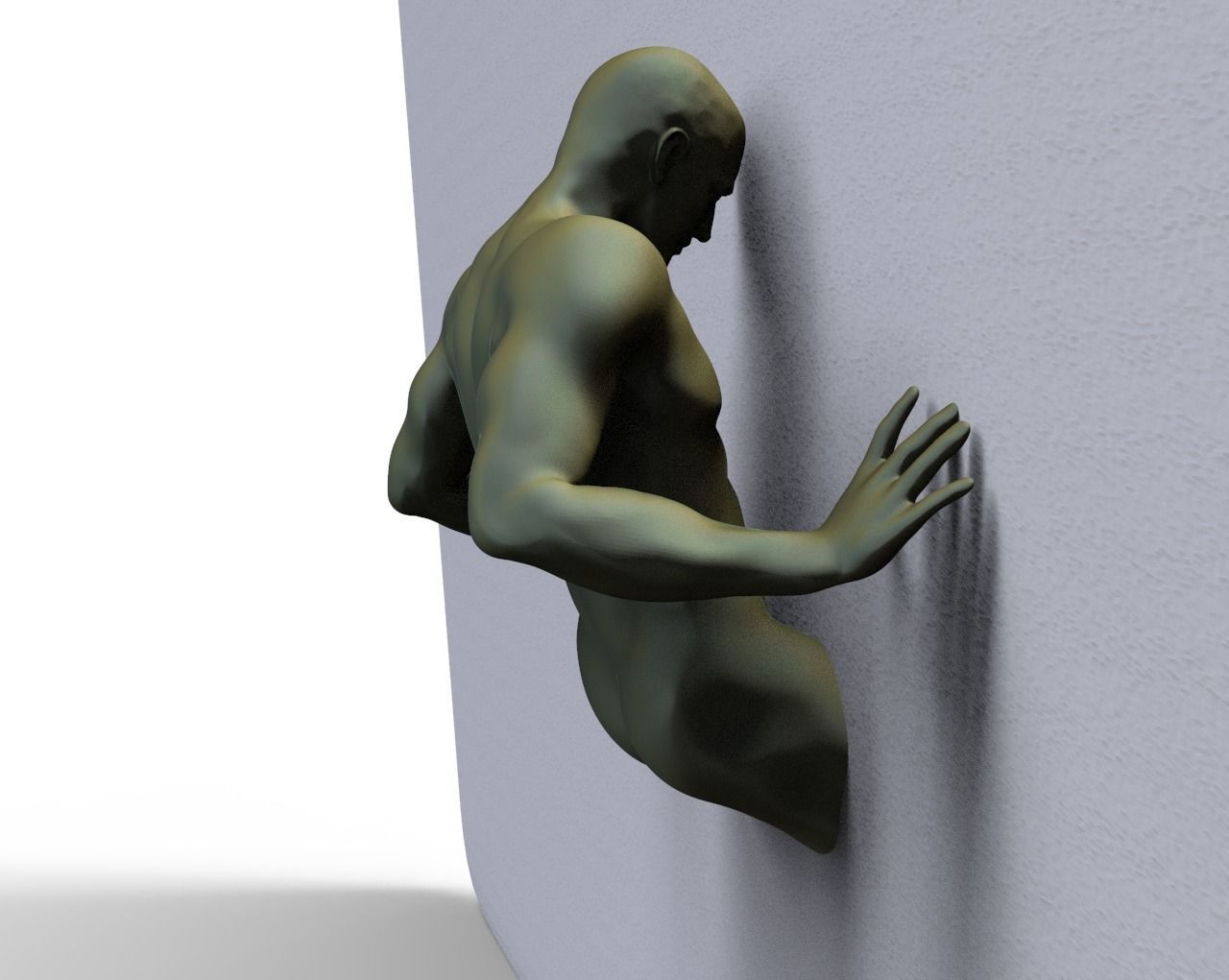Man coming out of wall inspired by Matteo Pugliese Art piece 3D model ...