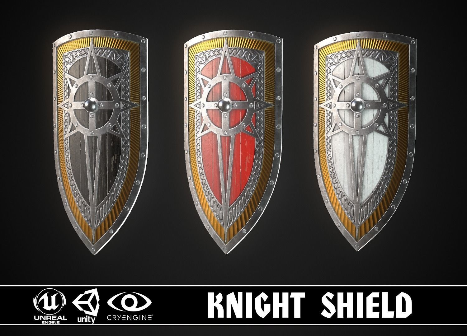 3D model Knight Shield 06 VR / AR / low-poly | CGTrader