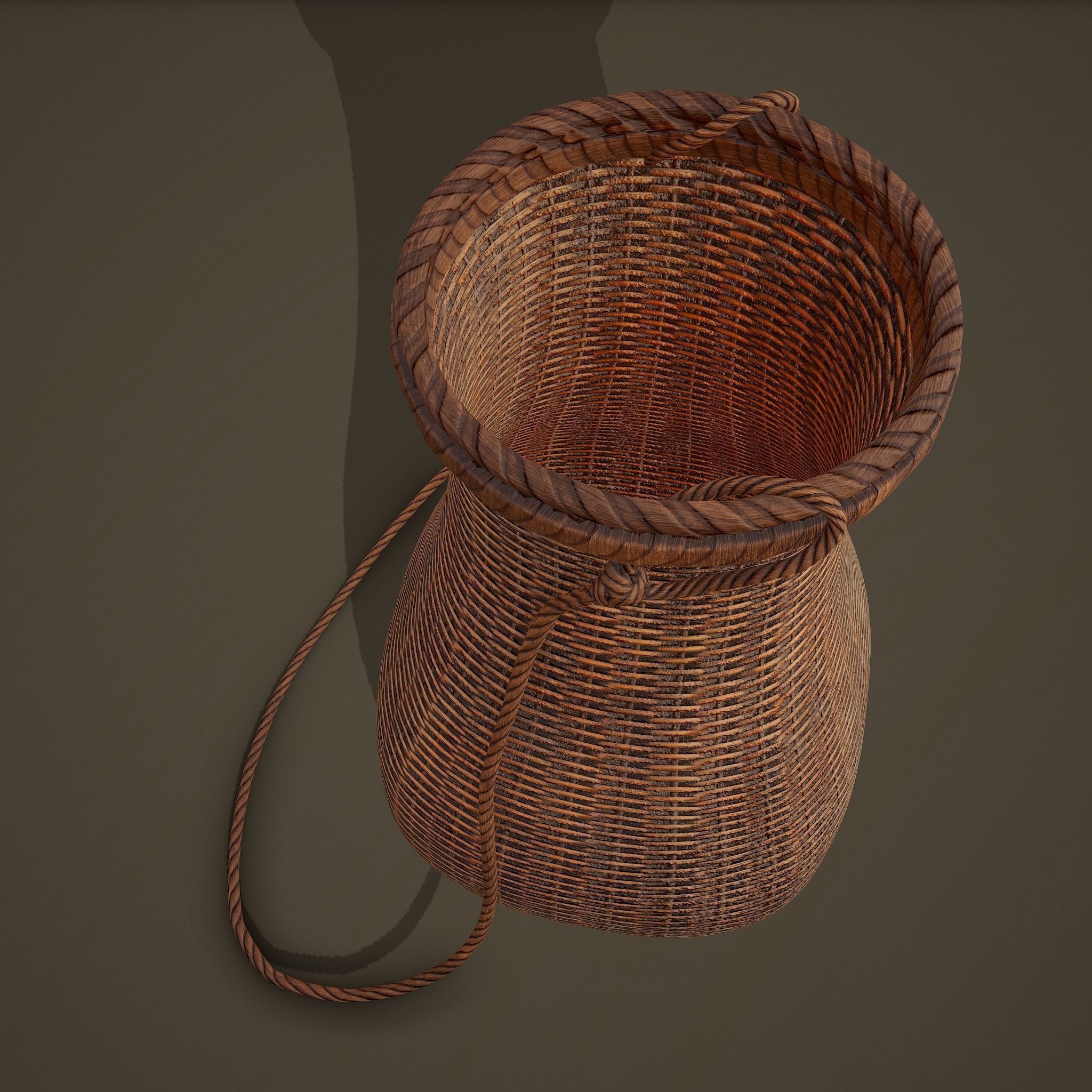 3D model Medieval Style Wicker Basket One VR / AR / low-poly | CGTrader