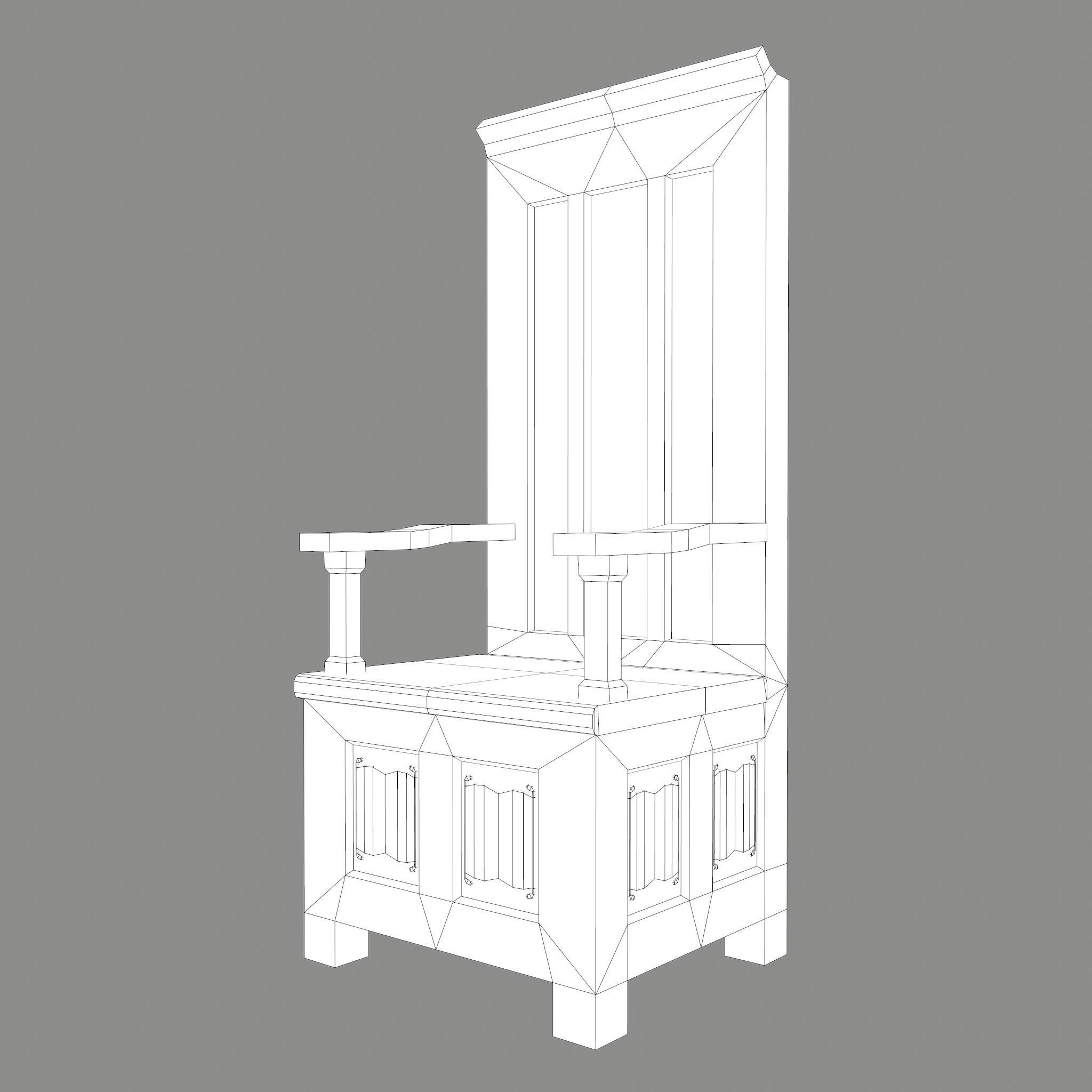 3D model Medieval Royal Chair VR / AR / low-poly | CGTrader