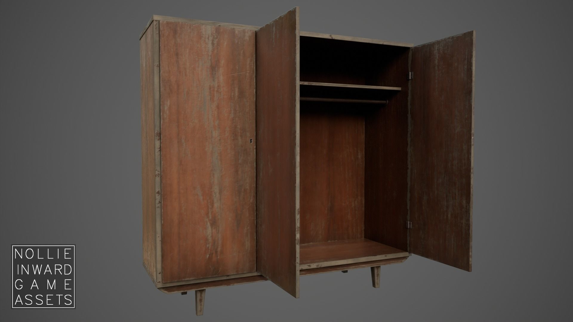 3D model Soviet Wardrobe Variant 1 Damaged VR / AR / low-poly | CGTrader