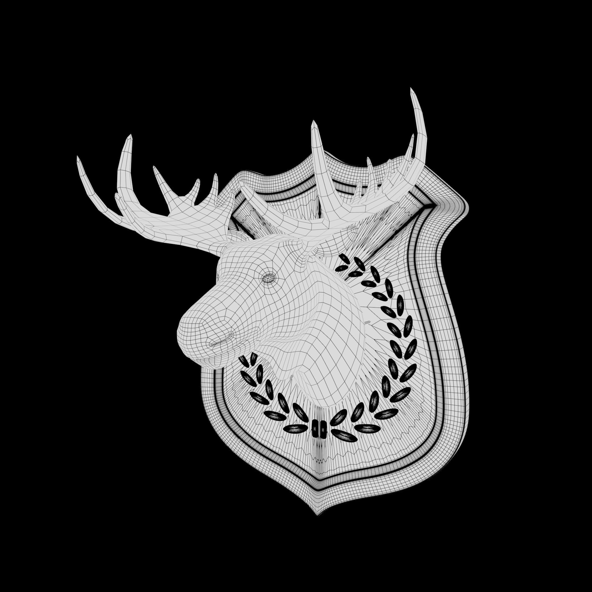 3D model Moosehead Low Poly Rigged with high quality texture VR / AR ...