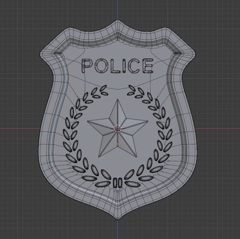 3D model Police Badge Low Poly with high quality texture VR / AR / low ...