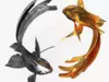 3D model Yin Yang Fish Gold Silver VR / AR / low-poly | CGTrader