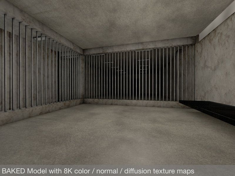 3D model Super Criminal Worn Out Lockup Scene Low Poly Game Model VR ...