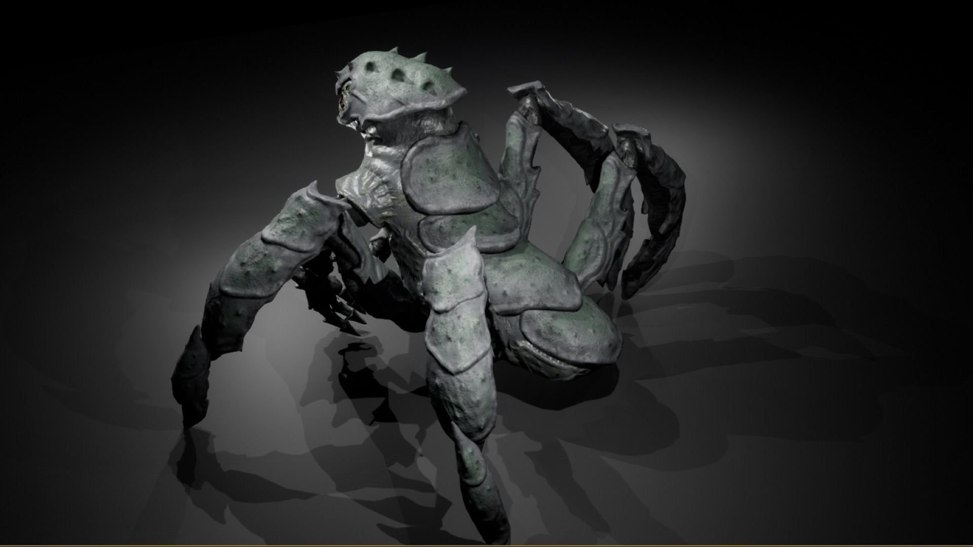 3D model Monster in the shell VR / AR / low-poly | CGTrader