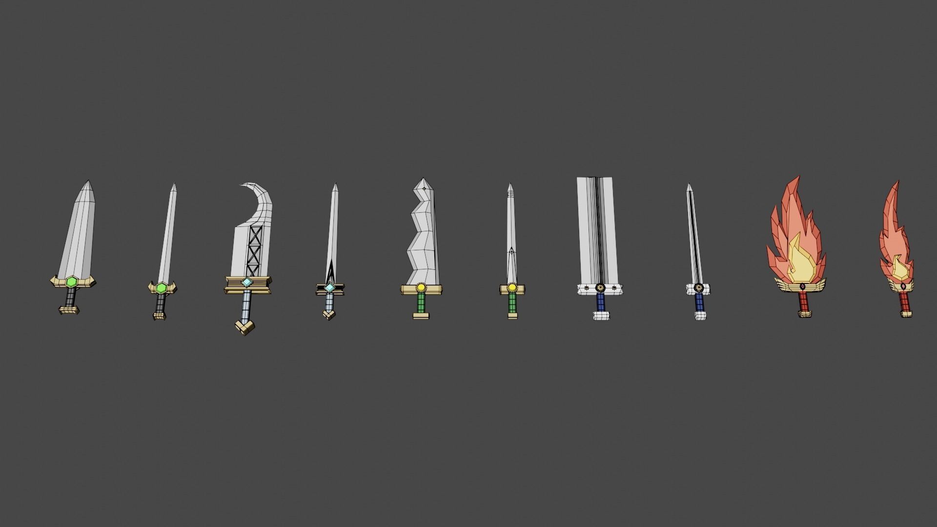 3D model Low Poly Swords 3d model sword VR / AR / low-poly | CGTrader