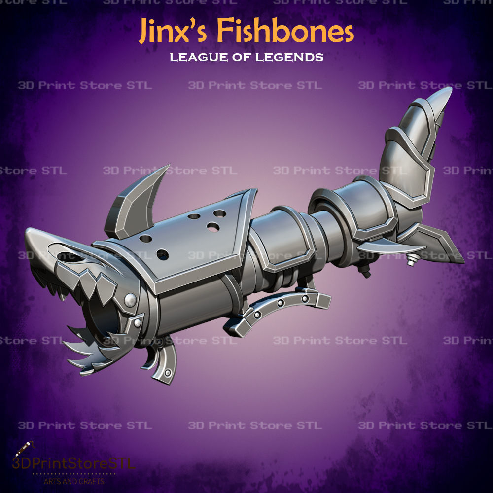 Jinx Fishbones Cosplay League of Legends - STL File 3D model 3D ...