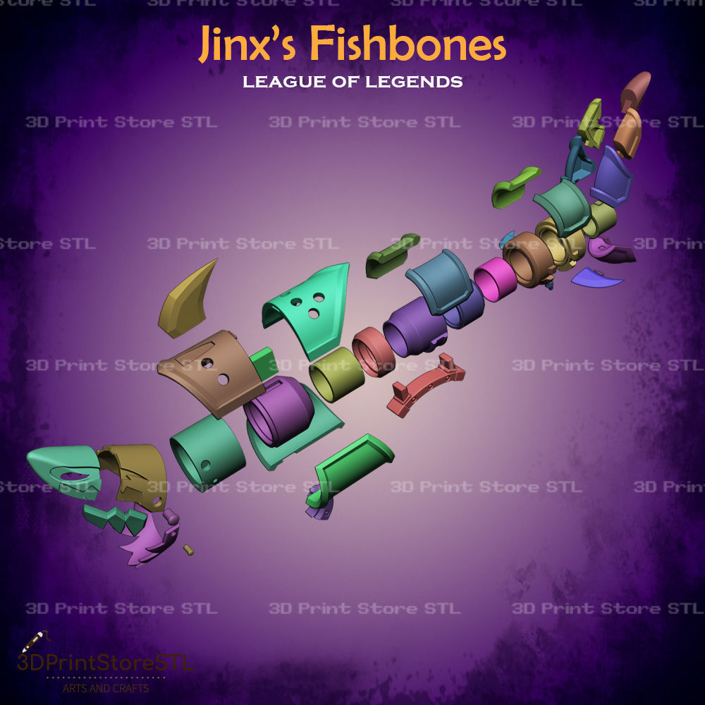 Jinx Fishbones Cosplay League of Legends - STL File 3D model 3D ...