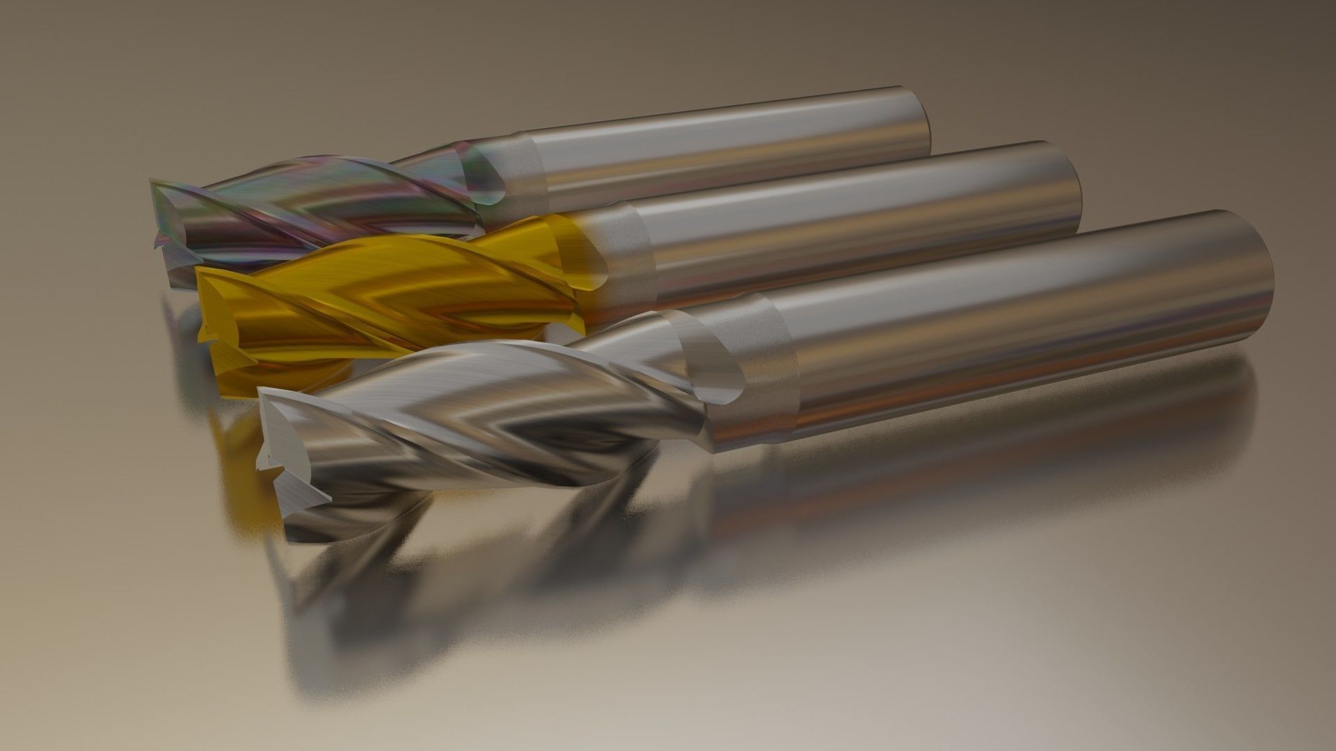 3 flutes end mill 3D model | CGTrader