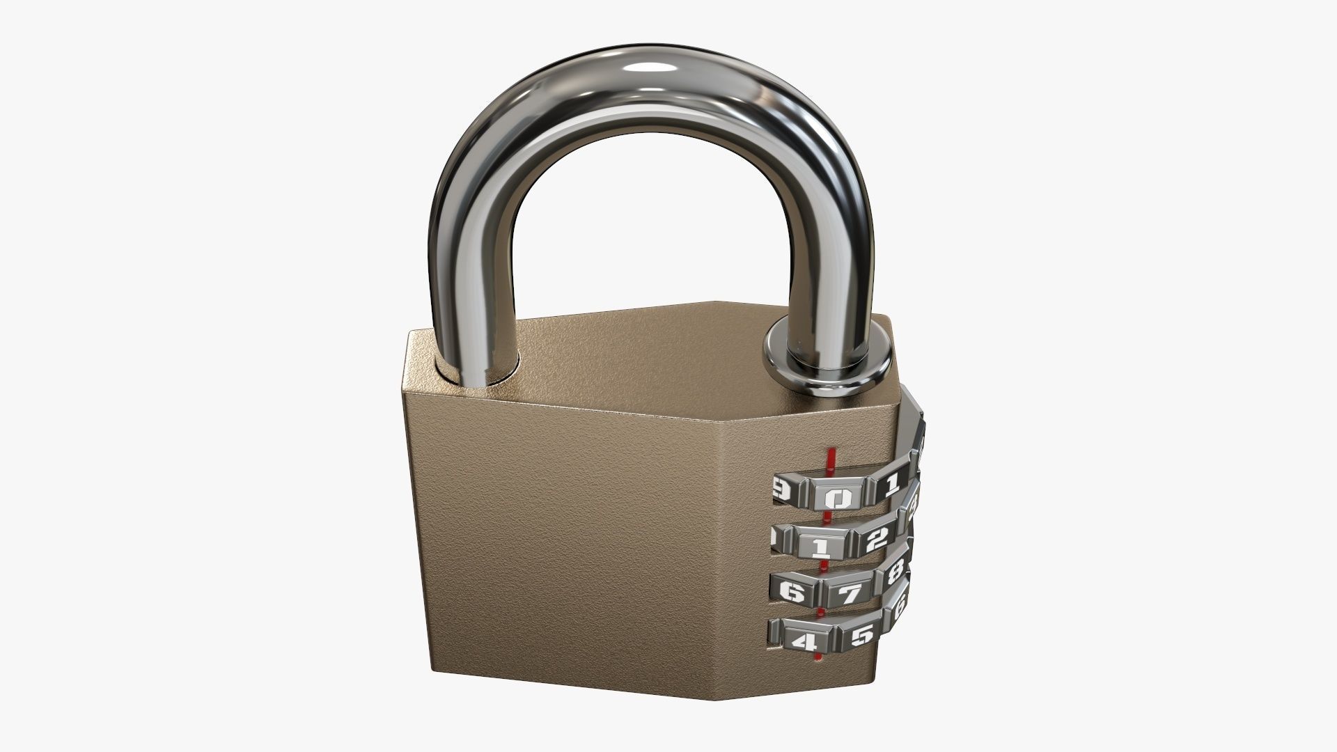 Padlock with code 01 3D model | CGTrader
