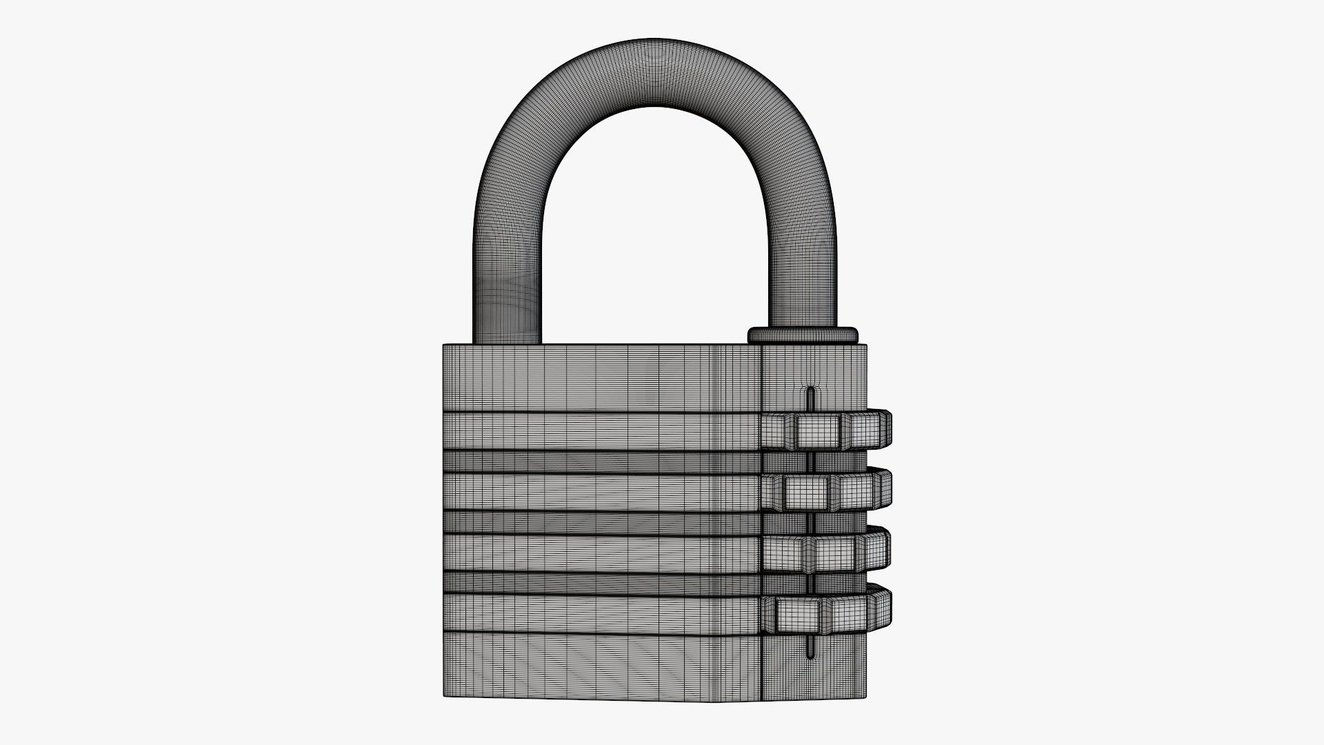 Padlock with code 01 3D model | CGTrader