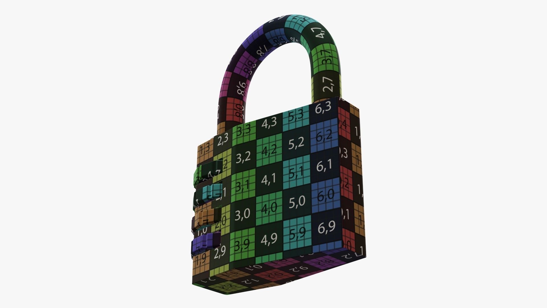 Padlock with code 01 3D model | CGTrader