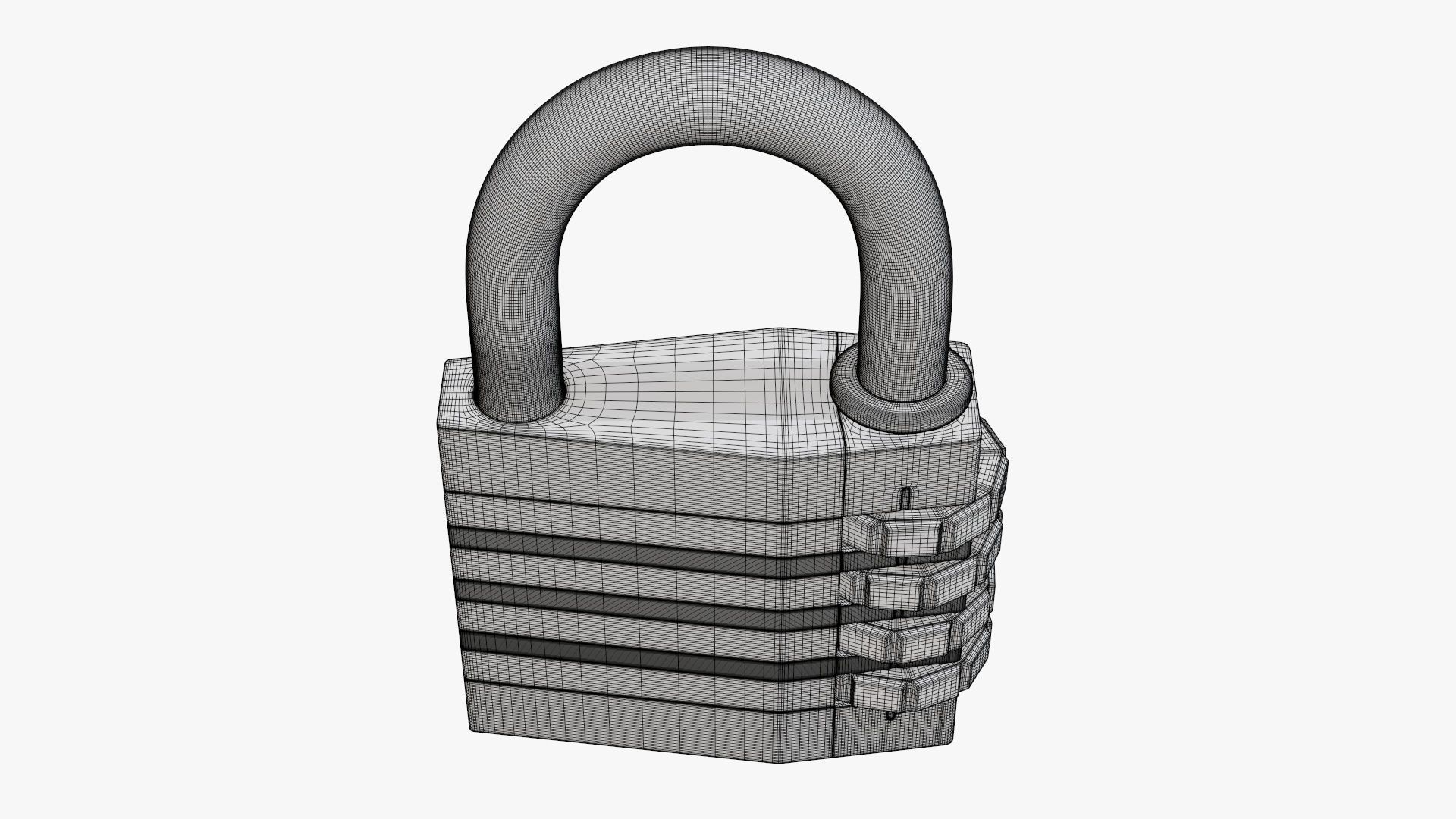 Padlock with code 01 3D model | CGTrader