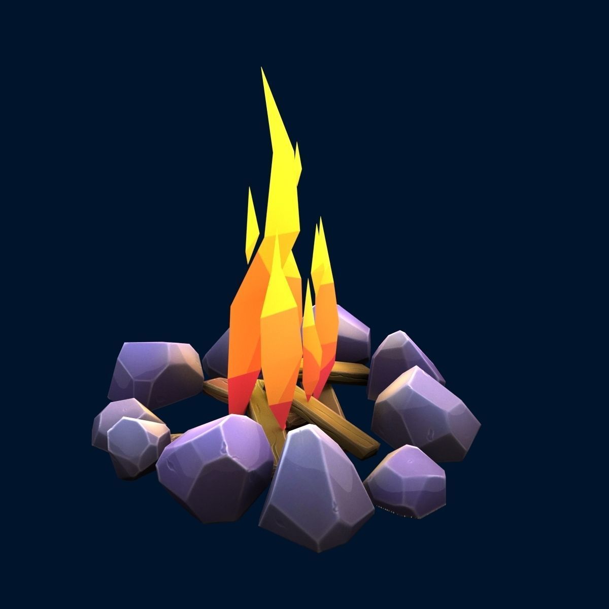 3D model Stylized bonfire VR / AR / low-poly | CGTrader