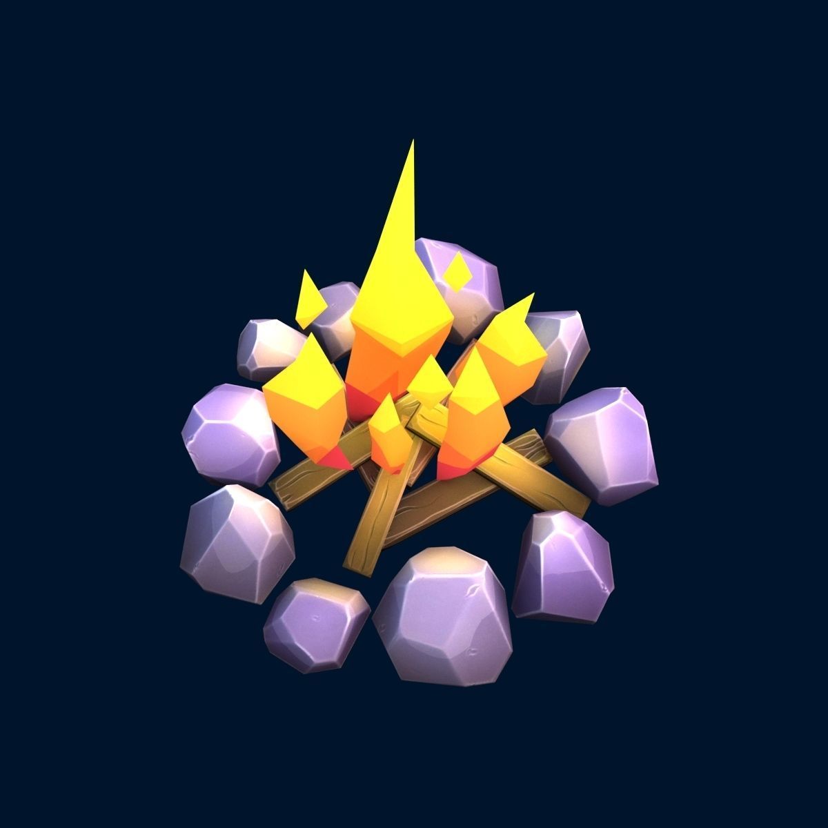 3D model Stylized bonfire VR / AR / low-poly | CGTrader