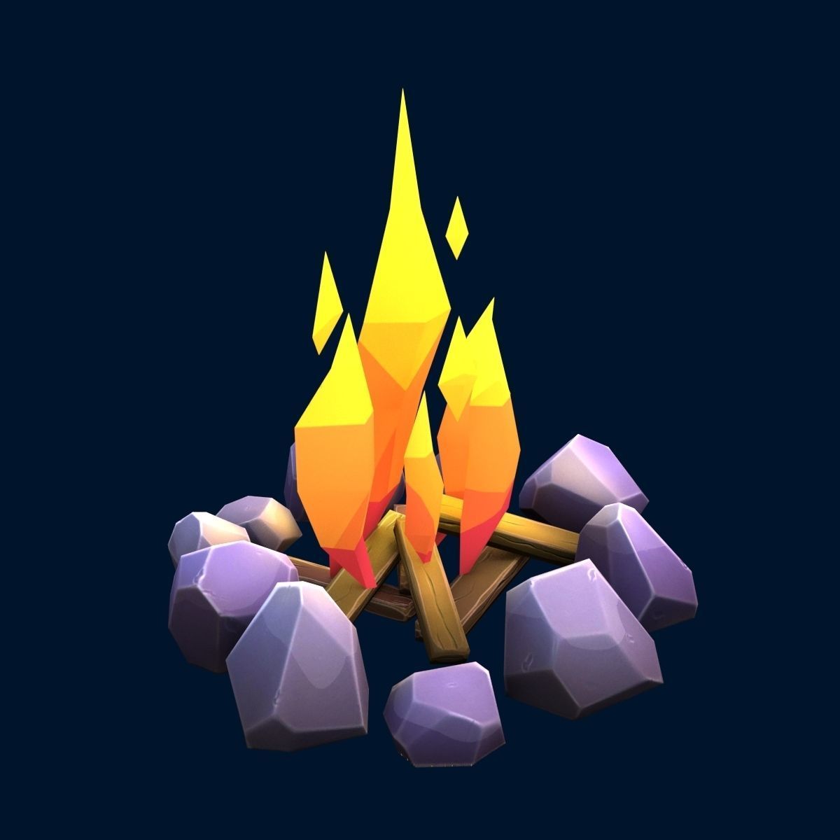 3D model Stylized bonfire VR / AR / low-poly | CGTrader