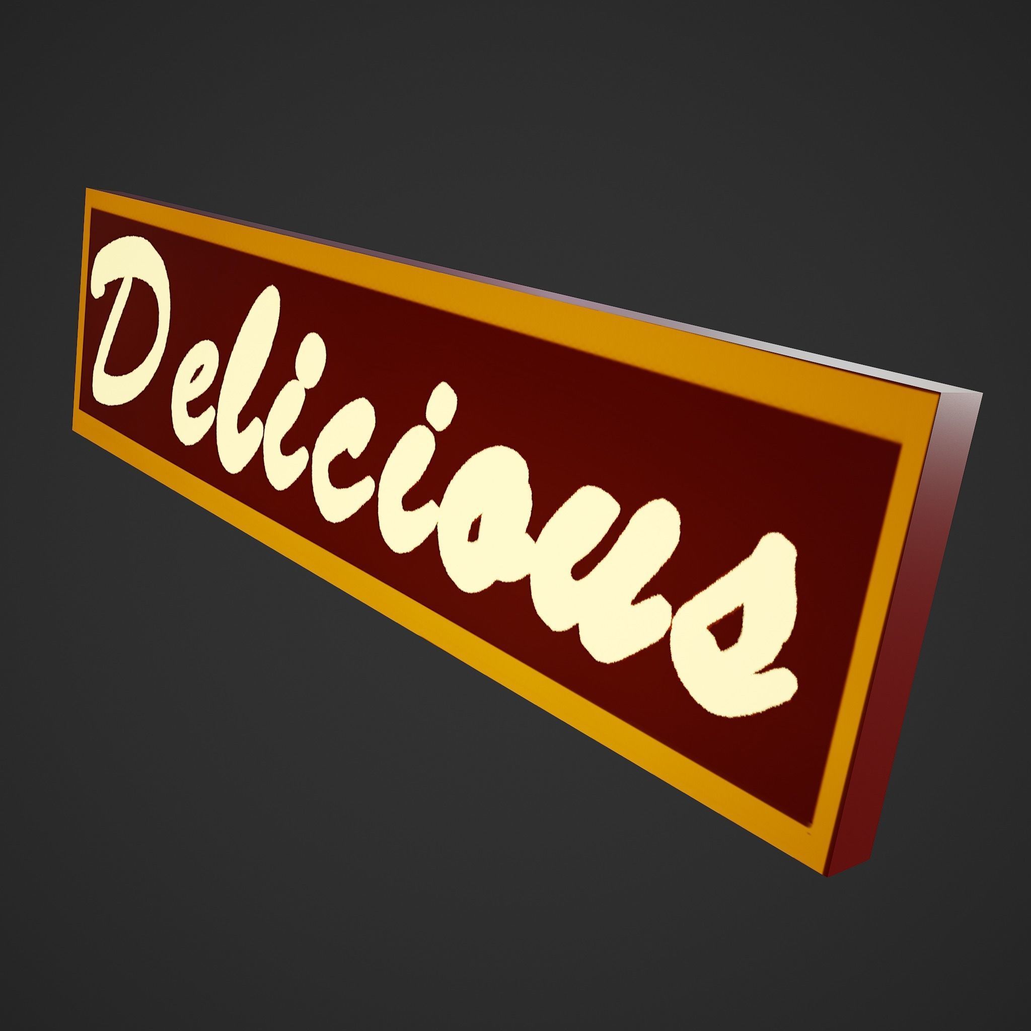 Delicious Sign free VR / AR / low-poly 3D model | CGTrader