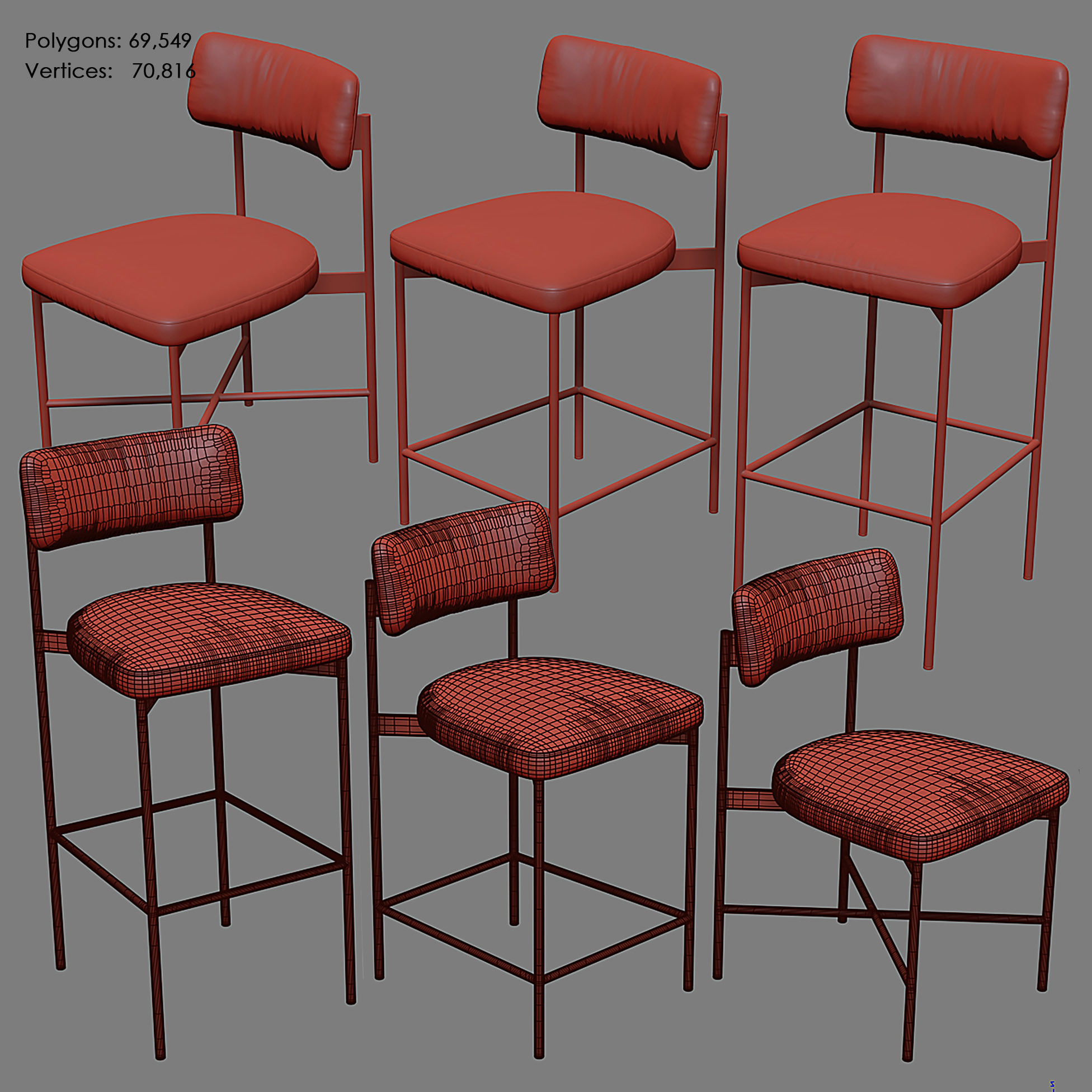 MAISON Dining Chair Bar and Counter Stools 3D model | CGTrader