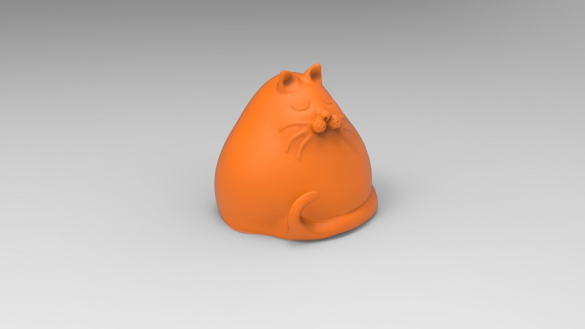 Cute fat cat 3D print model 3D print model 3D model 3D printable | CGTrader