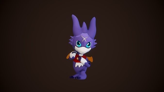 Gumdramon 3d model for games and 3d Print free VR / AR / low-poly 3D ...