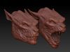 Lycan Head bust open and closed mouth 3D model | CGTrader