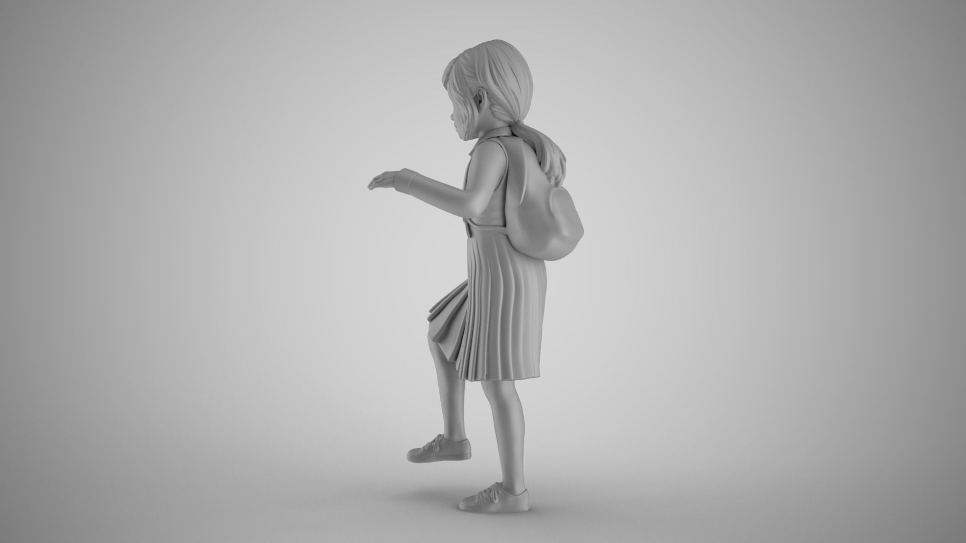 Little School Girl Climbing Steps 2 3D model 3D printable | CGTrader