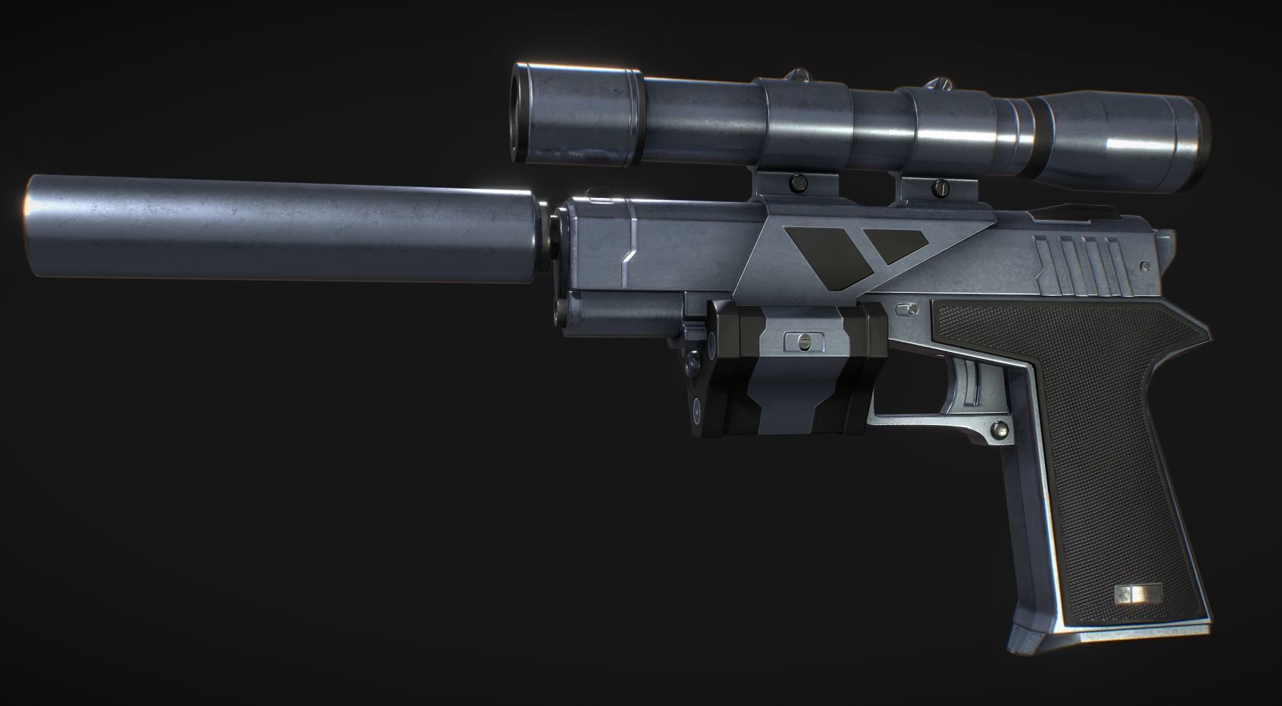 3D model Falcon 2 gun with scope VR / AR / low-poly | CGTrader