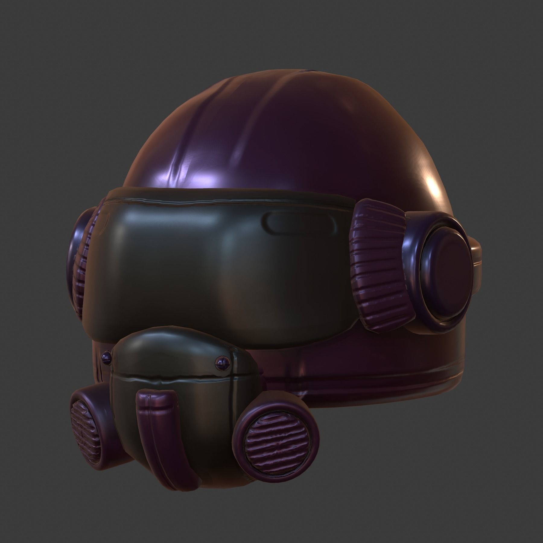 3D model Helmet scifi military futuristic technology cyborg VR / AR ...