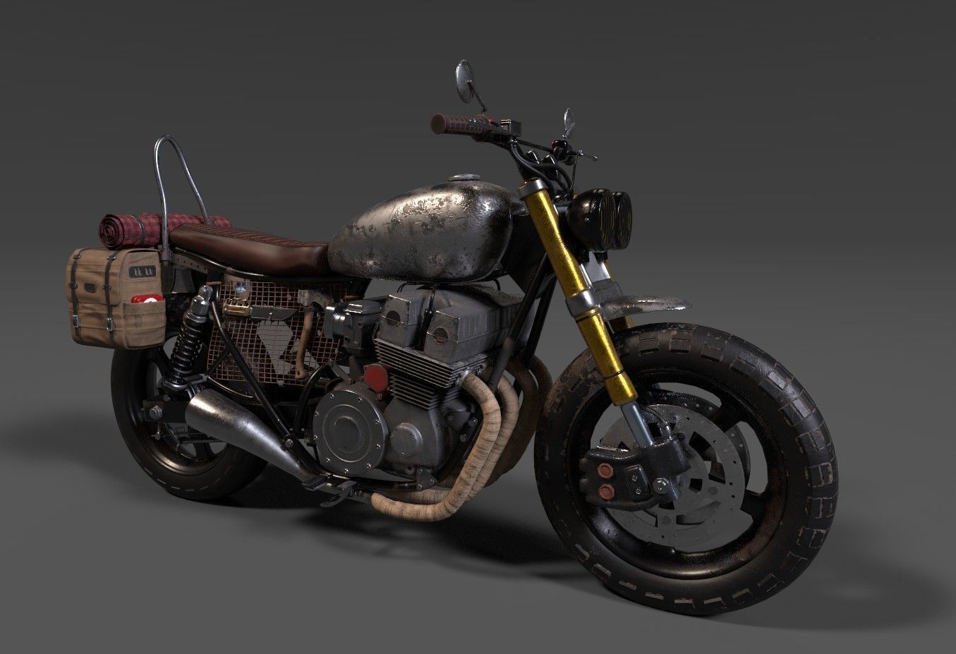 3D model Survivor Motorcycle Post Apocalyptic VR / AR / low-poly | CGTrader