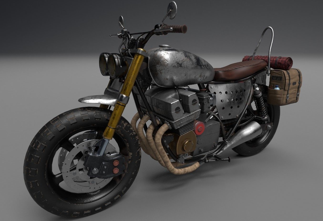 3D model Survivor Motorcycle Post Apocalyptic VR / AR / low-poly | CGTrader