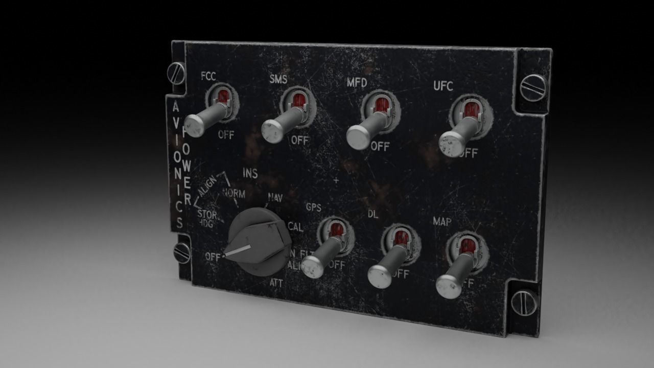 F16 AVIONICS Panel 3D model rigged | CGTrader